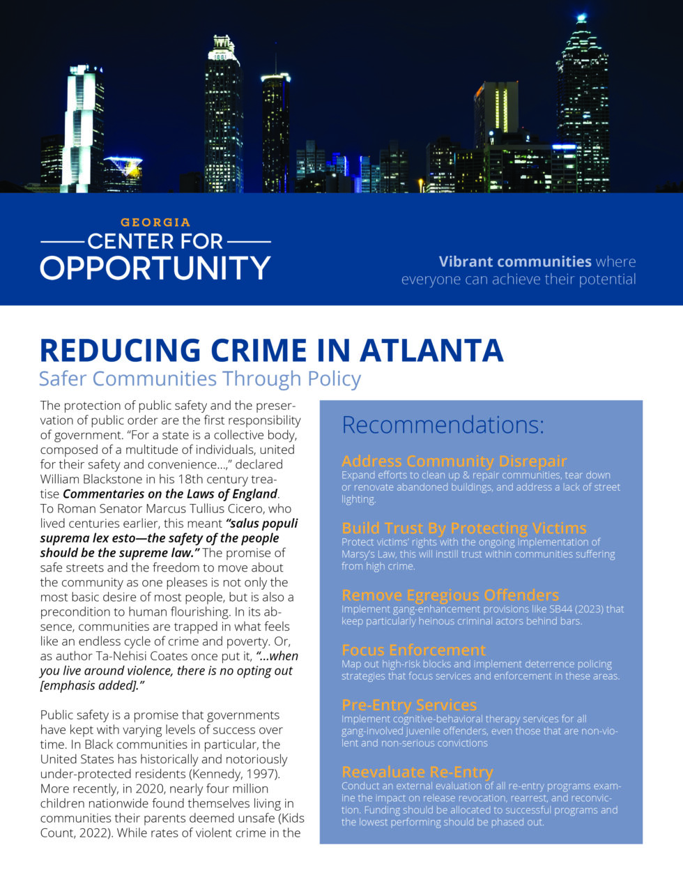 How to Reduce Crime in Atlanta - Georgia Center For Opportunity